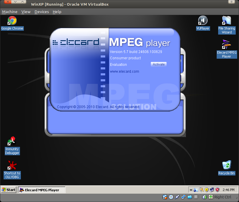 SEH Based Buffer Overflow : Elecard MPEG Player | Information Security Berserker